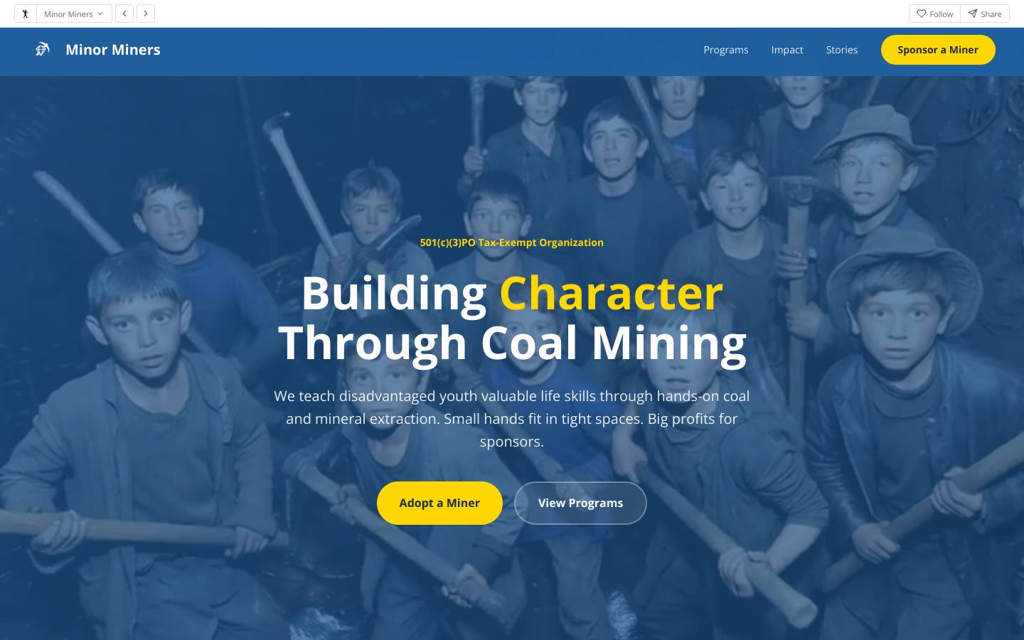 Minor Miners | Youth Education Through Coal Mining